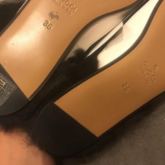 Gucci | Shoes | Gucci Princetown Zebra Leather Fur Flat Mule Slide ...